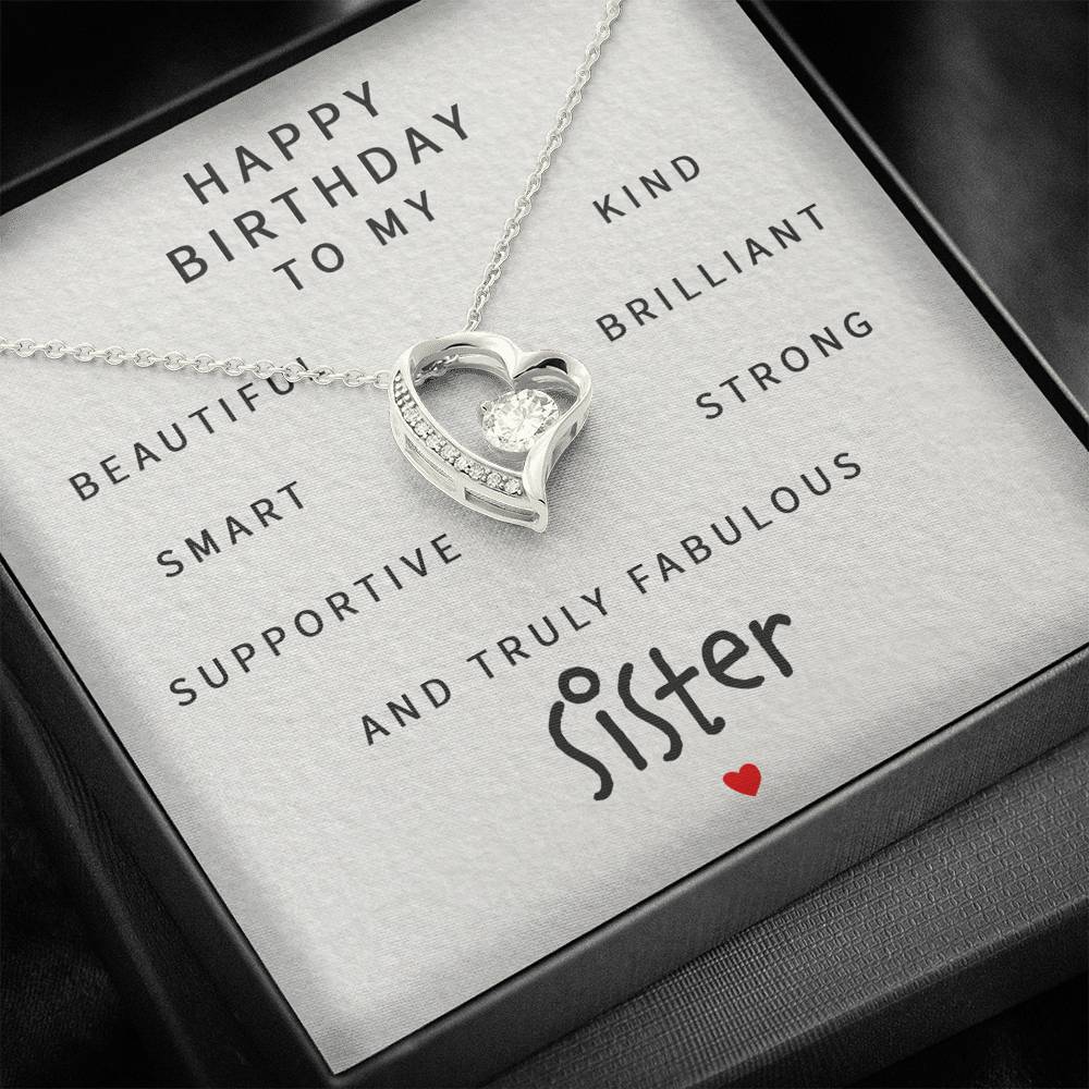 Perfect Birthday Gift For Sister Pure Silver Heart Necklace Gift Set Fabunora
